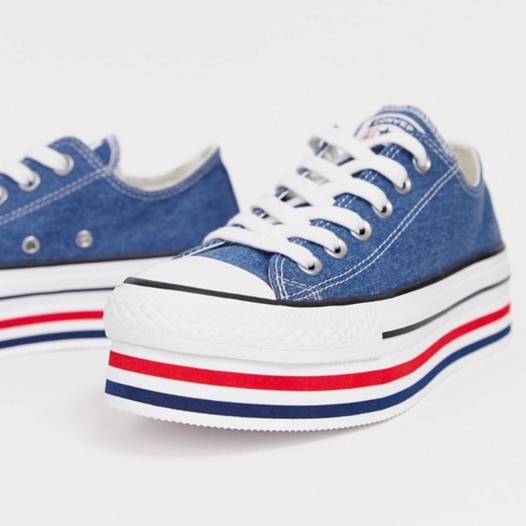 Converse | Shoes | Converse Chuck Taylor All Star Platform Ox Denim ...